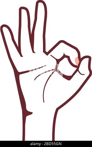 Ok hand sign vector finger logo. Ok hand symbol perfect okay gesture ...