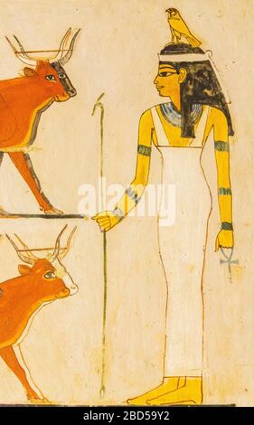 Egyptian goddess bird painting Stock Photo - Alamy