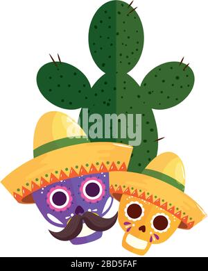 mexican cactus and skulls Stock Vector Image & Art - Alamy