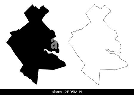 Subotica City (Republic of Serbia, Vojvodina District) map vector ...