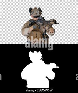 US Army Ranger aiming rifle Stock Photo - Alamy