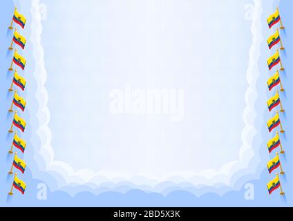 Horizontal frame and border with Ecuador flag, template elements for ...