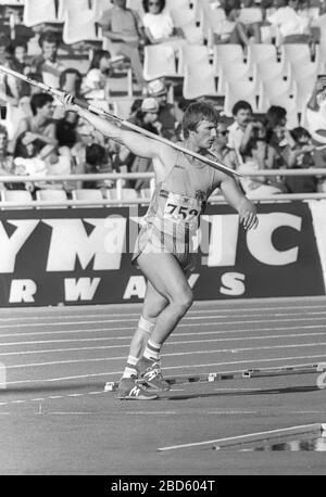 KENTH ELDEBRINK Swedish athlete in the mens javelin throw eventhe won a bronze medal in 1984 ...