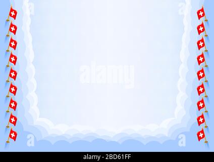 Horizontal frame and border with Switzerland flag, template elements ...