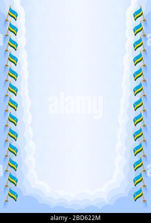 Vertical frame and border with Rwanda flag, template elements for your ...