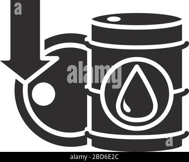 oil price index icon, black vector sign with editable strokes, concept ...
