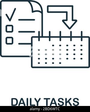 Daily Tasks icon. Line style symbol from productivity icon collection ...