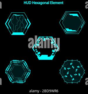 Set of hud hexagon elements,Futuristic Sci Fi Modern User Interface Set ...