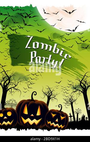 Zombie party banner/ poster Stock Photo - Alamy