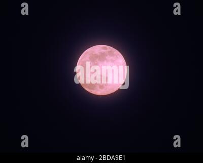 Super moon full moon on April 7th, 2020 Stock Photo - Alamy
