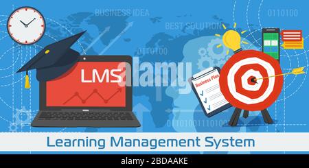 LMS icon, Learning Management System vector Stock Vector Image & Art ...