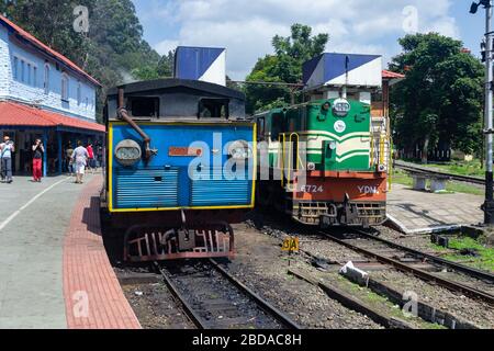Nilgiri mountain railway. X class steam locomotive at Coonoor Station ...