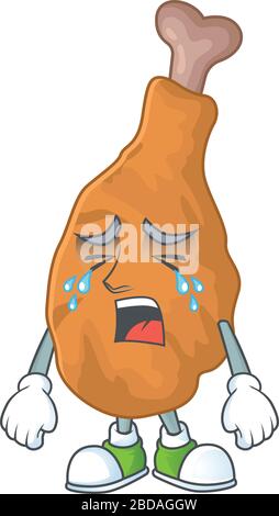 Crying fried chicken character cartoon Stock Vector Image & Art - Alamy