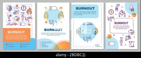 Burnout brochure template. Emotional exhaustion. Stress. Flyer, booklet ...