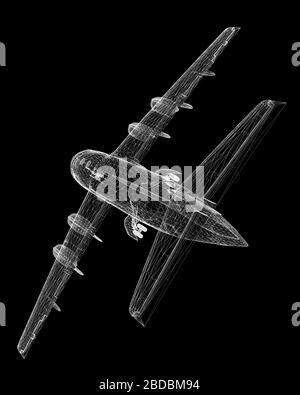 Commercial Airliner, Jet,body structure, wire model Stock Photo - Alamy