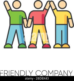 Best friend RGB color icon. Strong interpersonal bond, emotional ...