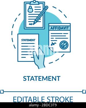 Written testimony line icon, concept sign, outline vector illustration ...