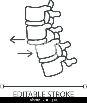 Spine dislocation icon. Displacement of spinal vertebra. Accident ...