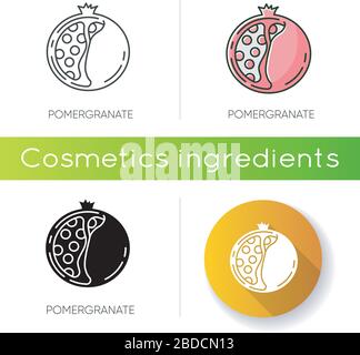 Pomegranate seeds icon. Linear color icon, contour, shape, outline ...