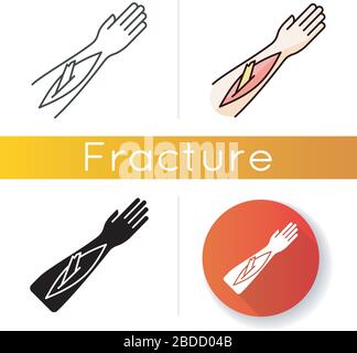 open fracture color icon vector isolated illustration Stock Vector ...