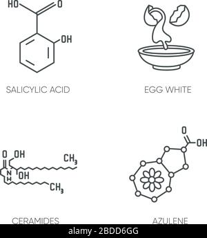 Ceramide pixel perfect linear icon. Scientific formula. Lipid molecule ...