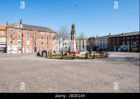 Market Square in Retford Town Centre, captured during the Covid-19 ...