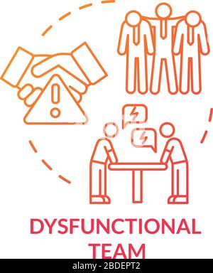 Dysfunctional team concept icon. Argument with coworkers. Unproductive ...