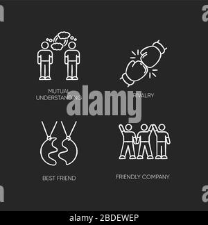 Mutual understanding line icons collection. Empathy, Harmony ...