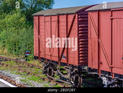 Old fashioned goods (freight) train common UK until the early 1960's ...