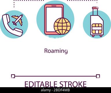 International roaming linear icon. Flight mode. Thin line illustration ...