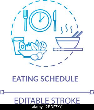 Meal schedule for balanced diet vector illustration. Cartoon tiny ...