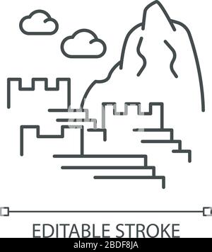 machu picchu line icon vector illustration Stock Vector Image & Art - Alamy