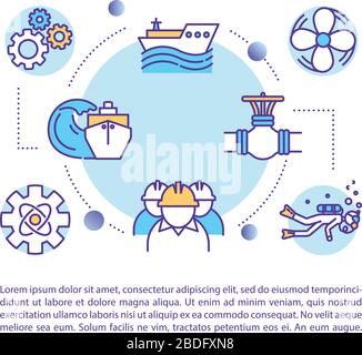 Marine engineering brochure template. Nautical industry job. Flyer ...
