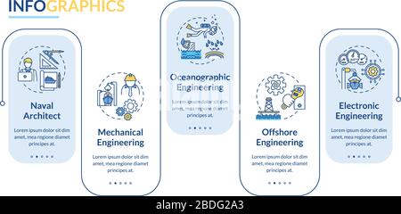 Marine engineering vector infographic template. Offshore research ...