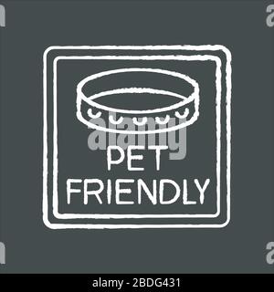 Pet friendly area sign chalk white icon on black background. Grooming ...