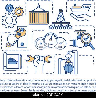 Marine engineering brochure template. Nautical industry job. Flyer ...