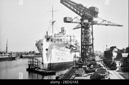 UK, Cumbria, Barrow in Furness, Dock Museum, model 1959 Orient Line ...