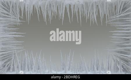 Ice Spikes. Icicle. Ice on the screen. 3D rendering Stock Photo - Alamy