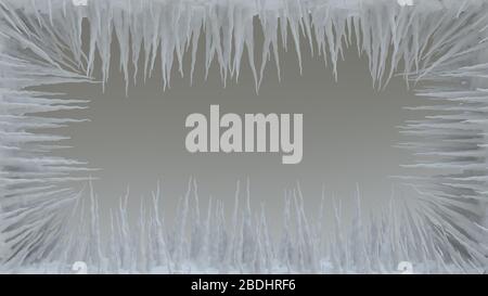 Ice Spikes. Icicle. Ice on the screen. 3D rendering Stock Photo - Alamy