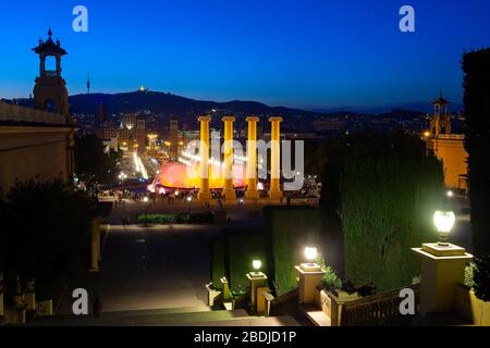 amazing magic fountain view in the city of barcelona Stock Photo - Alamy