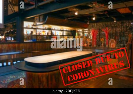 Defocused, blurred view of interior of an upmarket wedding venue or ...