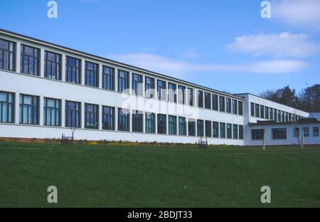 Front of the Modernist, Category B listed Duns Primary School ...