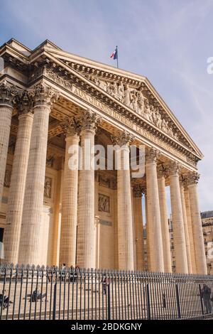 Pantheon Paris, view of the Central facade on a Sunny day Stock Photo ...