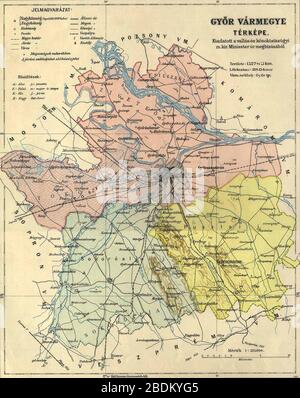 Győr county administrative map Stock Photo - Alamy
