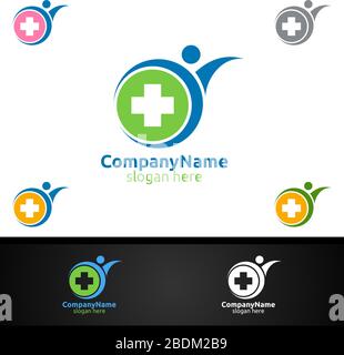 Health Cross DNA logo icon design template Stock Vector Image & Art - Alamy