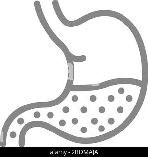 Stomach fire excessive acidity indigestion grey icon. Gastrointestinal ...