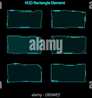 Set of hud rectangle elements,Futuristic Sci Fi Modern User Interface ...