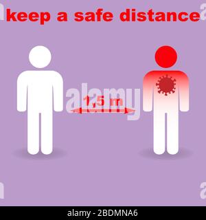 safety measure keep a safe distance sign, corona virus pandemic ...