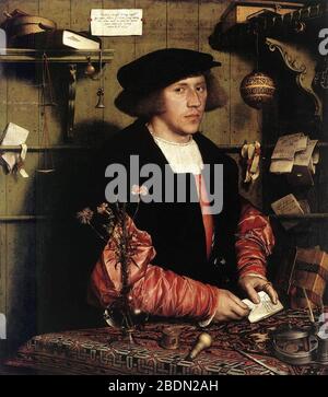 The Merchant Georg Gisze 1532 by Hans Holbein (II Stock Photo - Alamy