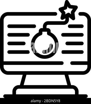 Laptop fraud bomb icon, outline style Stock Vector Image & Art - Alamy